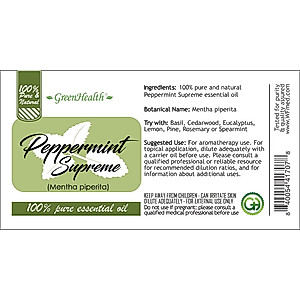 1 fl oz Peppermint Essential Oil (Mentha Piperita) (100% Pure & Uncut) - GreenHealth