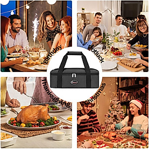 GhvyenntteS Insulated Casserole Carrier for Hot or Cold Food, Collapsible Insulated Food Carrier for Parties, Picnic, Travel, Fits 9"x13" Baking Dish, Grey