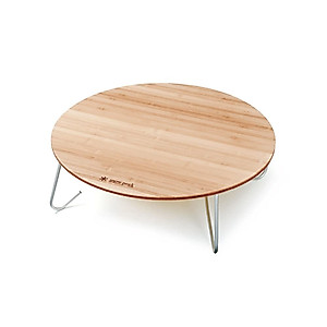 Snow Peak Single Action Table Low, LV-071TR, Made of Bamboo, Designed in Japan, for Indoor Outdoor Use, Lifetime Product Guarantee, D 25.6" H 8.25" (650 * 210mm)