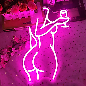 Ajoyferris Lady Back Neon Sign Dimmable Led Lady Neon Sign Neon Woman Neon Light Sexy Lady Neon Signs for Bedroom Man Cave Bar Party Art Decor Gifts