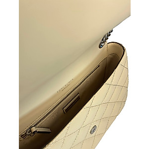 Tory Burch Willa Shoulder Bag New Cream One Size Quilted Leather Convertible Chain Strap