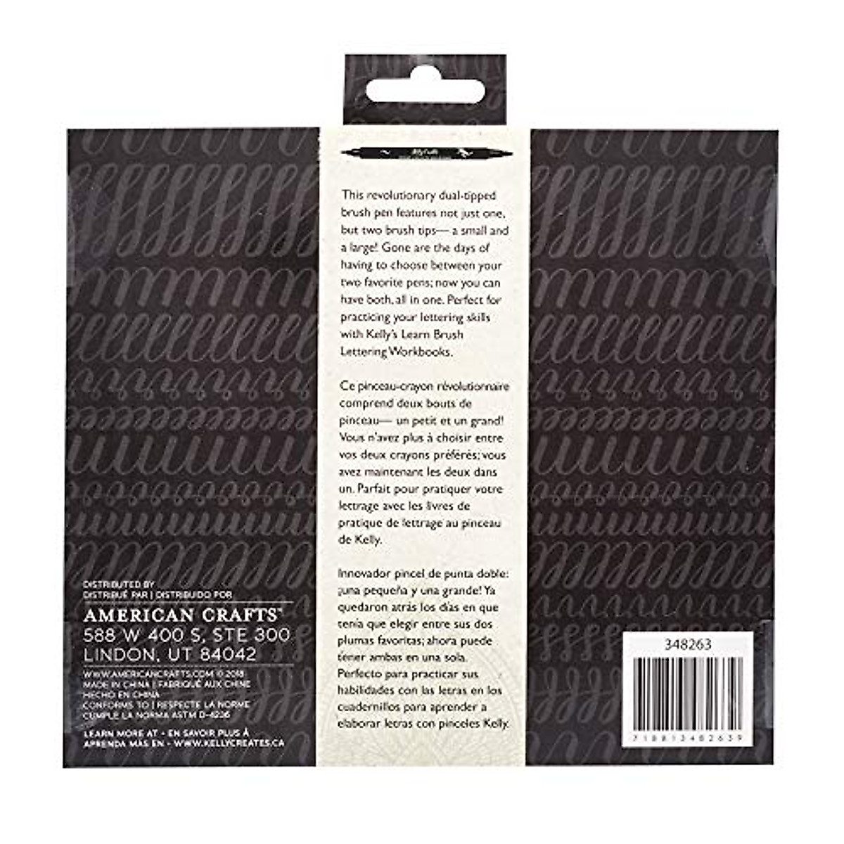 Kelly Creates Dual Tip Brush Pens, 10 Pack, American Crafts, Fine Tip, Large Tip, Lettering, Calligraphy, Coloring, Drawing, Multicolor, Brush Markers