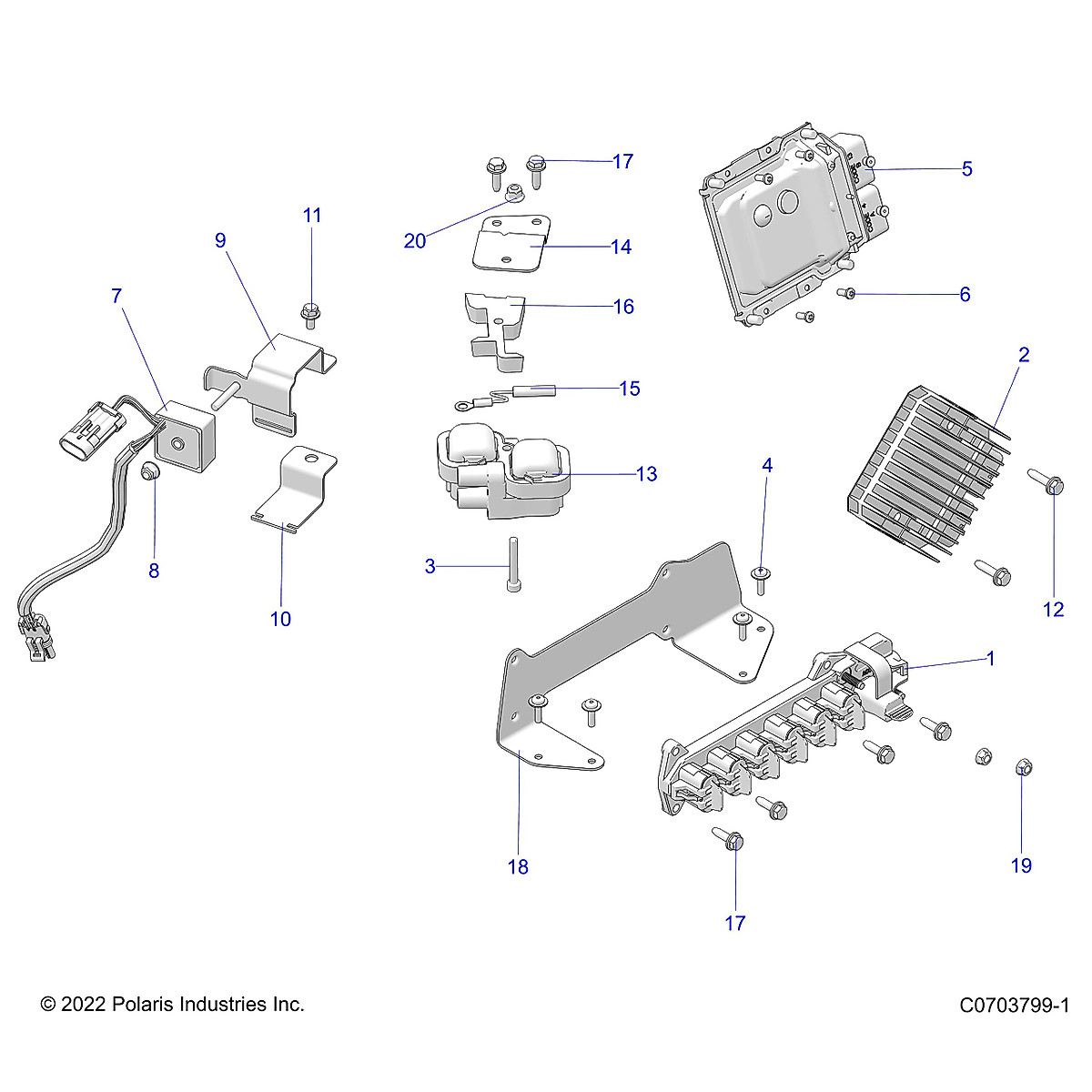 Polaris RZR Solid State Relay, Genuine OEM Part 4012829, Qty 1