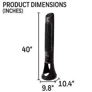 HONEYW HYF260BV2 QuietSet Oscillating Electric Tower Stand Fan (Black) (Renewed)