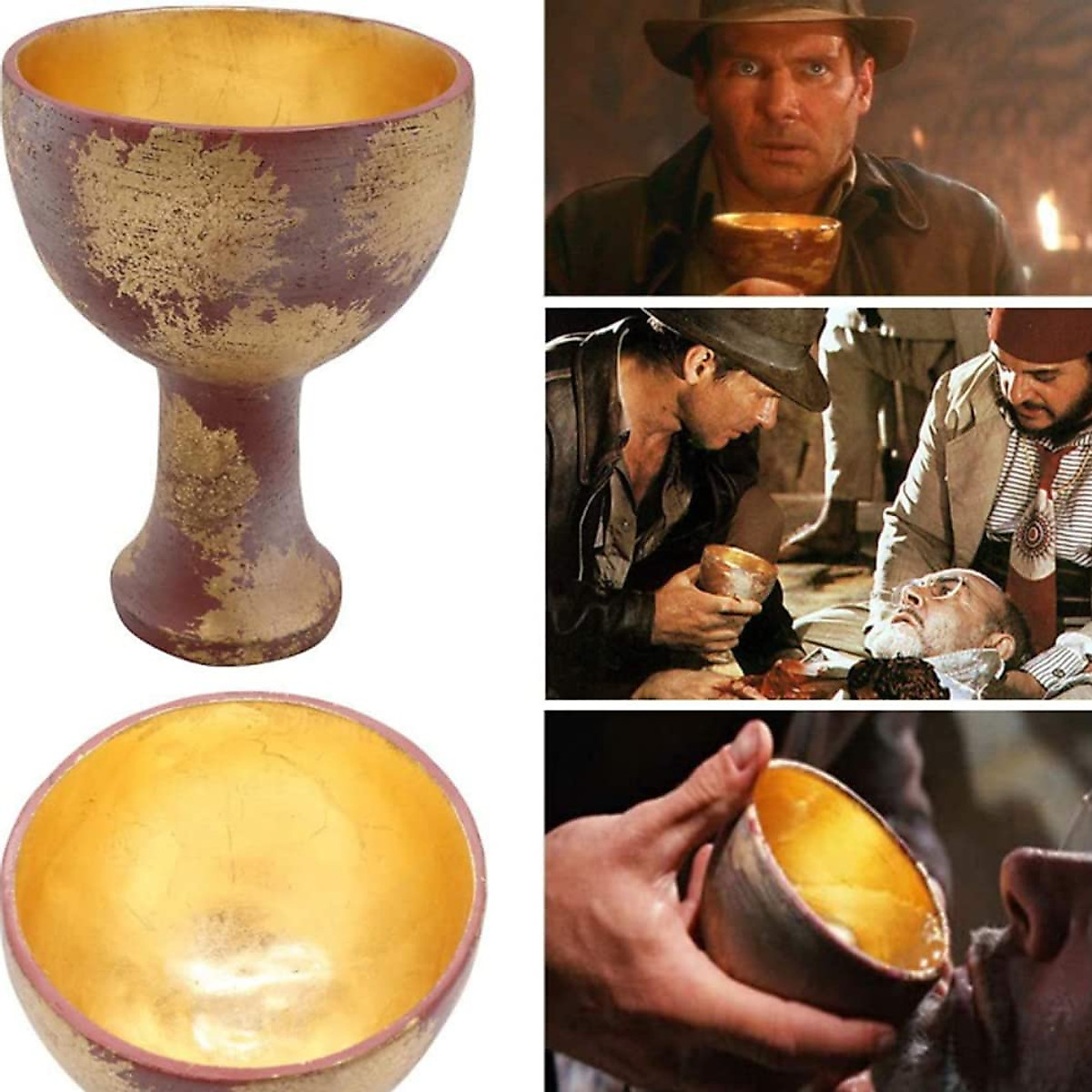 N+B for Indiana Jones Holy Grail Cup, Resin Cup Christ Chalice Halloween Decorations Replica Prop Cup Fancy Collection Gift Cup Crusade Craft Collection Gift
