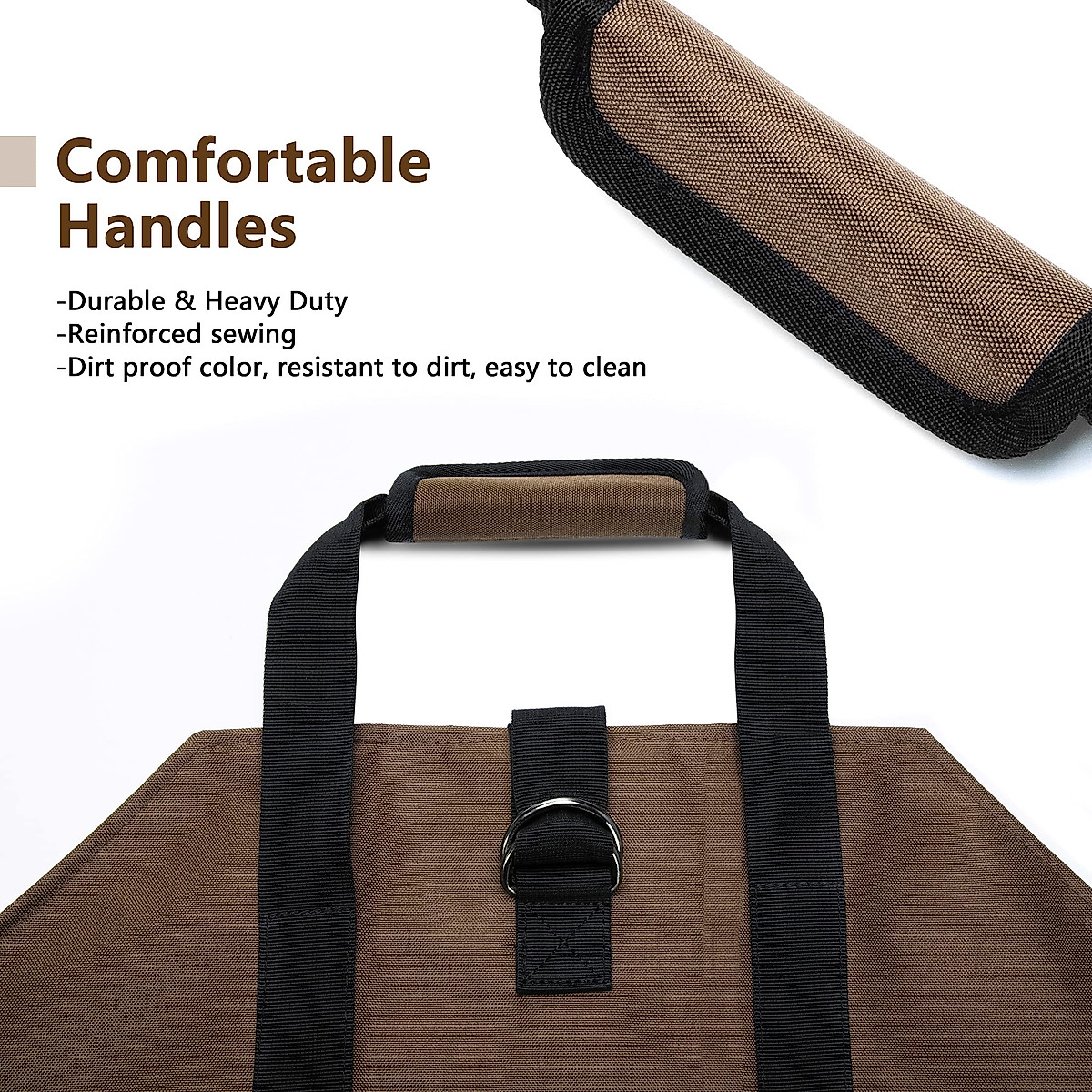 Delxo Firewood Carrier Log Tote Bag Indoor 39"x18" Firewood Totes Holders Fire Wood Carriers Carrying for Outdoor Waxed Durable Wood Tote Fireplace Stove Accessories