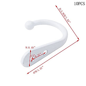 Faotup 10PCS Zinc Alloy White Metal J Hooks for Hanging,White Single Hook,Single Robe Hook White,Wall Mounted Single Hook Robe Hooks Coat Hooks,with Screws,1.57×0.49×1.53inches