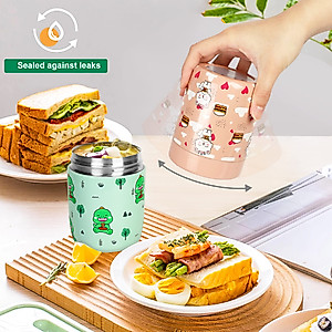 Spoilu Insulated Food Container for Kids- 9 Oz, Insulated Food Jar for Hot & Cold Food, Kids Lunch Insulated Stainless Steel Wide Mouth Jar, Leakproof Soup Container, Green