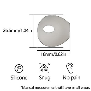 EKIND 4 Pcs Ear Cover Tips Anti-Slip Silicone Soft Replacement Sport Earbud Tips Compatible for iPhone 7 / 6S / 6 Plus / 5S / 5C / 5 Headphones Earphones Protective Accessories Tips (Gray)