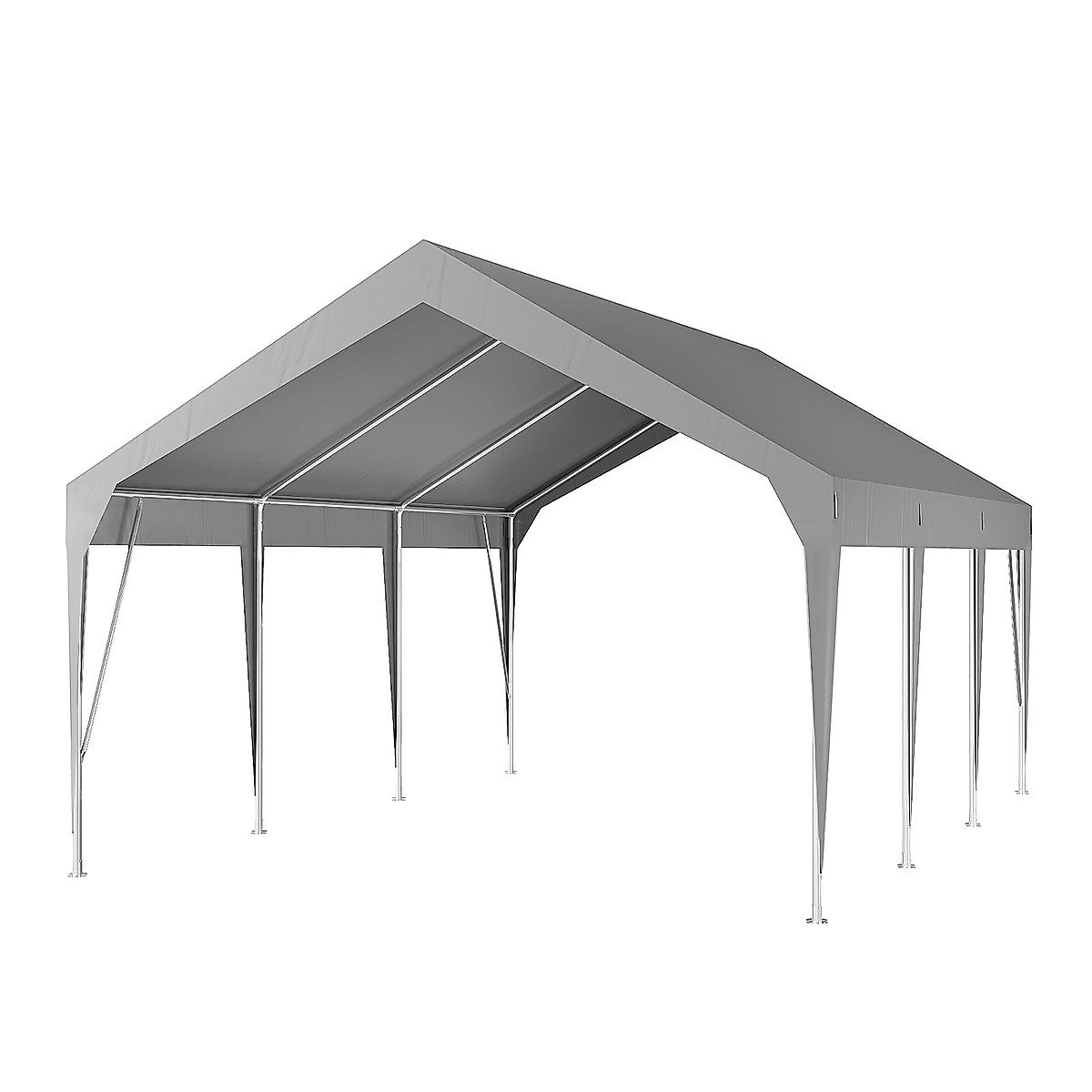 12'x20' Carport Heavy Duty Car Canopy UV Resistant Waterproof Portable Garage for Car, Boat, Party, Storage Shed (Gray)