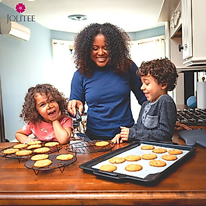 3PC Smiling Round Cooling Racks for Baking and Cooking, Stainless Steel Steamer Rack, Canning Rack, Cooking Rack, Cake Cooling Rack, Large, Med Small Cooling Rack, Trivet - Circle Wire Cooling Rack