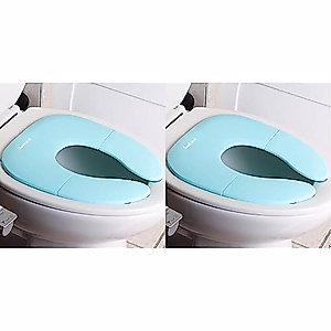 Folding Travel Potty Seat for Boys and Girls, Fits Round & Oval Toilets, Non-Slip Suction Cups, Includes Free Travel Bag - Jool Baby (Pack of 2)
