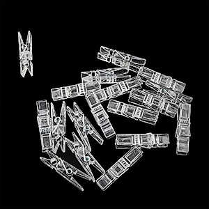 HSCGIN 100pcs Mini Clothes Pins Transparent Clothes Pins Lightweight Strong Spring Clips for Hanging Clothes, Pictures, Photos, DIY Crafts