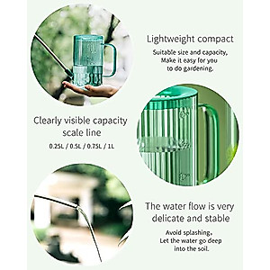 COTREPY Watering can, Long Nozzle, Watering Indoor Garden Plants, Modern Large Watering Globes, 1L (42.3fl Oz, 0.26 Gal), Suitable for Plants, Flowers, Bonsai, Gardens and Micro Landscapes(Green)