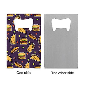 Hamburger and Tacos Credit Card Bottle Opener Stainless Steel Flat Beer Wine Bottle Opener for Party Wedding Favor
