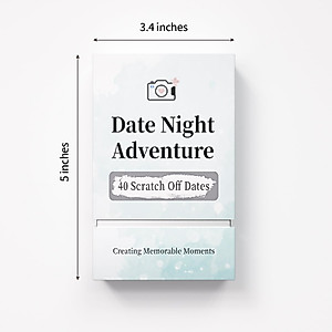 Tryuunion 40 Date Ideas for Couples Date Night - Unique Scratch Off Date Night Card Games, Great Couple Gifts for Boyfriend, Girlfriend - Romantic Engagement Newlywed Wedding for Husband Wife