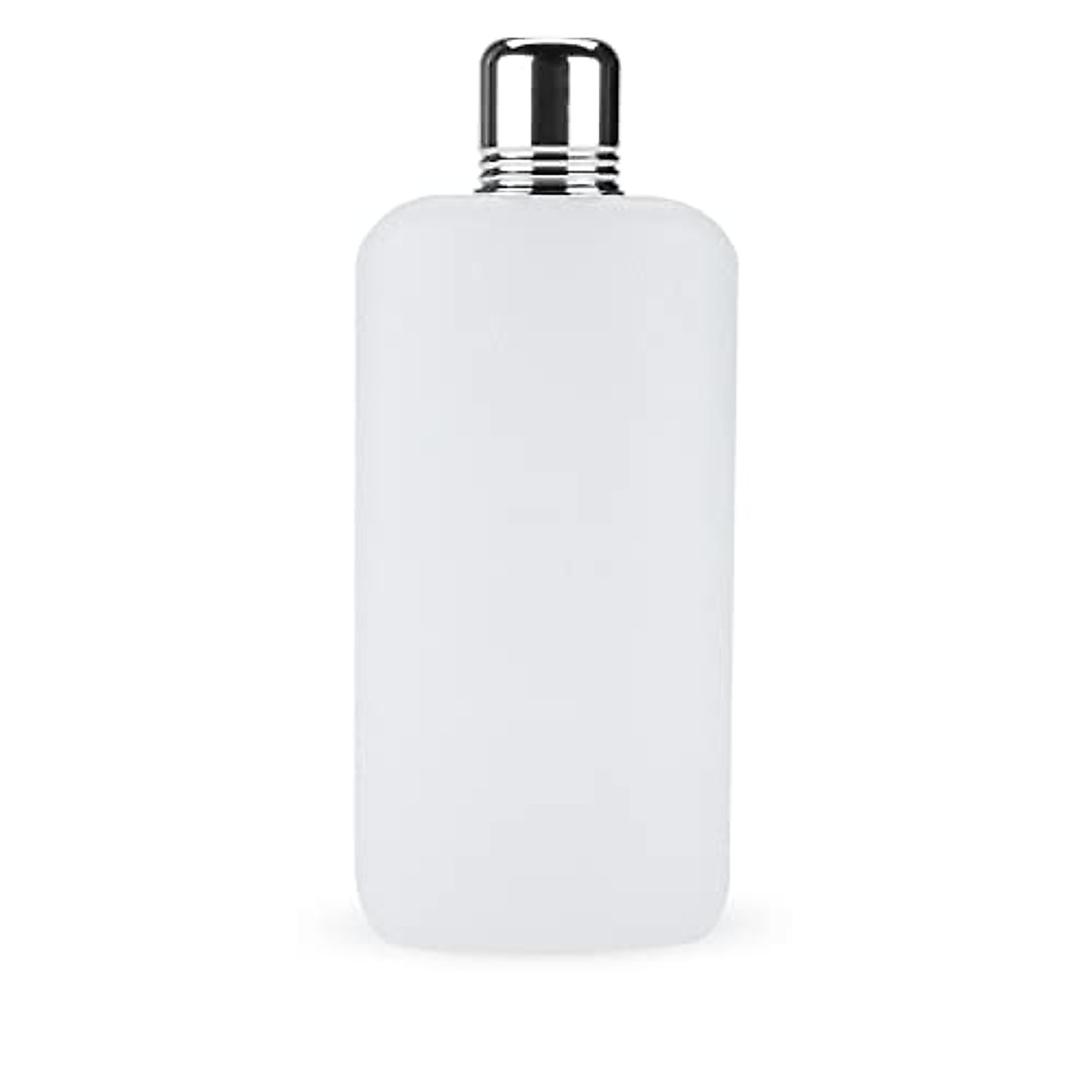True Rogue Plastic Flask for Liquor - Hidden & Discreet 16oz White Plastic Flask with 1oz Aluminum Shot Glass Cap for Travel & Cruise Liquor Beverages - Set of 1