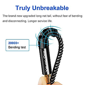 3.5mm to 6.35mm Stereo Audio Cable 20 ft,Yeung Qee 1/4 to 1/8 Audio Cable,3.5mm Male to 6.35mm Male TRS Nylon Braid Cable Compatible for iPod, Laptop,Home Theater Devices, and Amplifiers (20FT/6M)