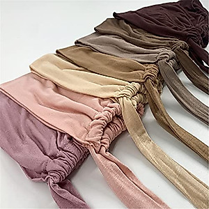 3 Pieces Adjustable Muslim Inner Under Hijab Cap with Ties Back Islamic Under Scarf Bonnet Caps Chemo Cap (Coffee)