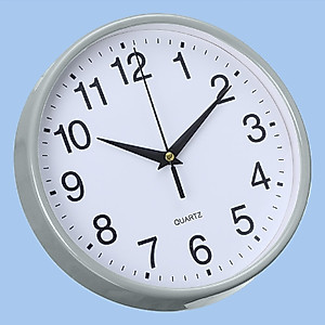 AOKID Trendy Wall Clock Round Wall Clock Simple Style High-Precision Battery Operated Easy-to-Read Non-Ticking Quartz Clock for Wall Decor Wall Clock Grey