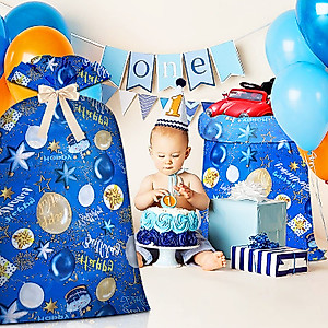 Extra Large Jumbo Giant Huge Gift Bag Blue Plastic Oversized Present Wrapping Bag (48" 1Pack) for Boys Men and Kids