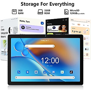 Cheerjoy Tablet Android 13 Tablets 10 inch, 6GB RAM 64GB ROM, Android Tablet 1280 * 800 IPS HD Display,5000mAh Battery, WiFi Tablets (Sliver)