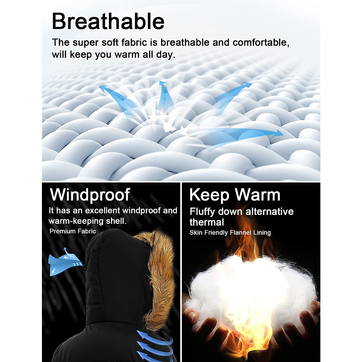 CHERFLY Women's Winter Puffer Coat Heavy Warm Long Parka Down Jacket with Fur Hood,Wine Red,Large