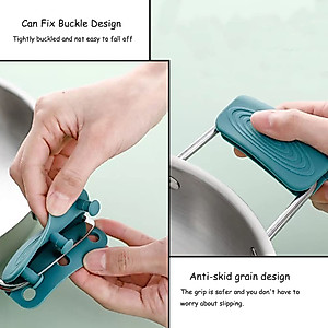 2 Pairs Silicone Assist Handle Holder with High Heat Resistance Skid Resistance, Silicone Hot Skillet Handle Covers Used for Any Iron Pan, Stainless Steel Pot and Other Pan Handles to Prevent Scalding