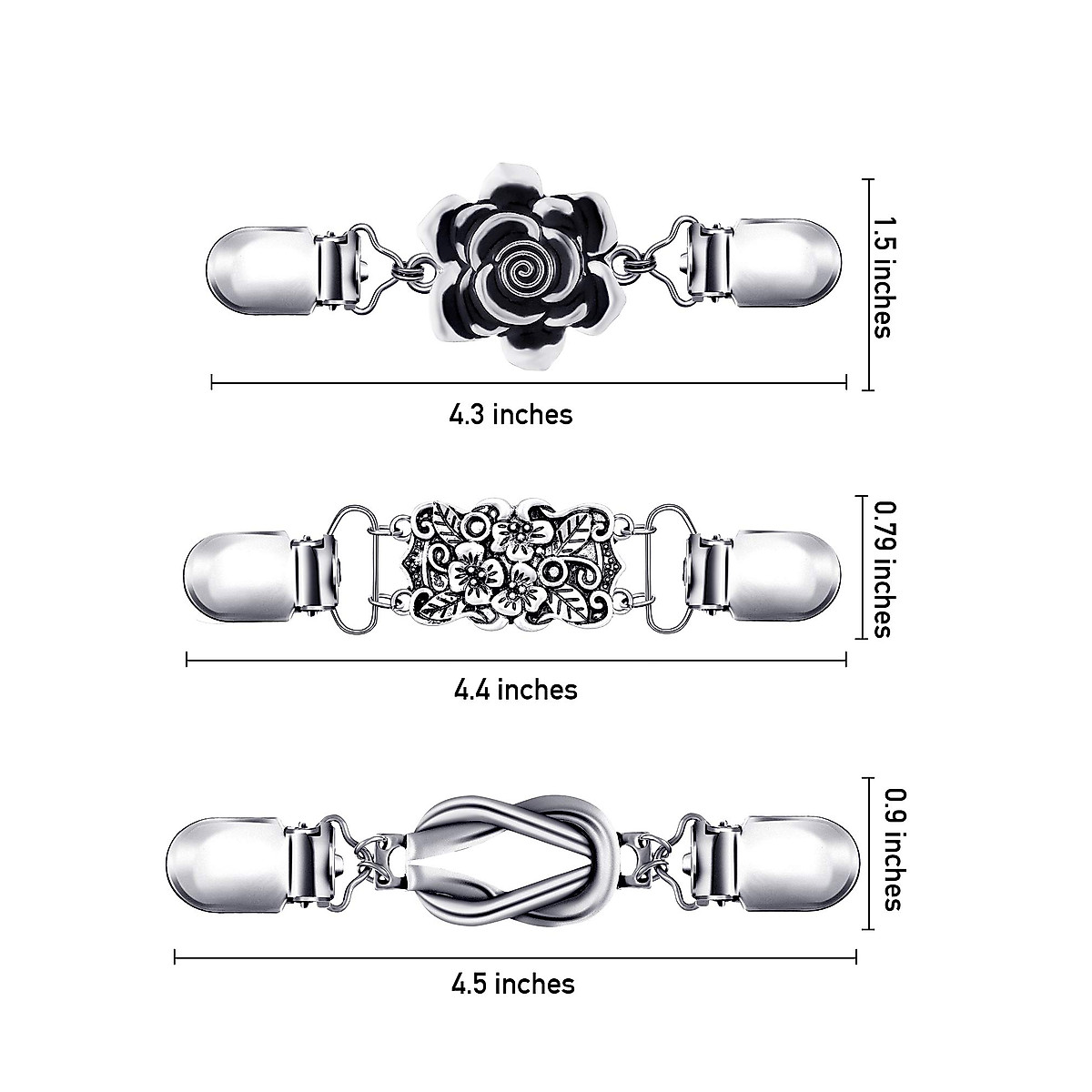 Hicarer 6 Pieces Vintage Shirt Dress Cardigan Clip, Waist Clip for Women, Sweater Shawl Brooch Jacket Clip for Clothing (Vintage Style)