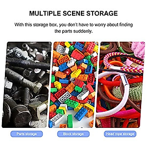 Housoutil 1 pc Bins Container Clear Hardware Tools Basket Plastic Organizer Case Parts Lids Compartment Art Components Bin Pvc Crafts Storage Accessory Desktop for With Diy Electronic Cases