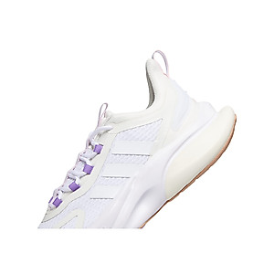 adidas Women's Alphabounce+ Sneaker, White/White/White, 8