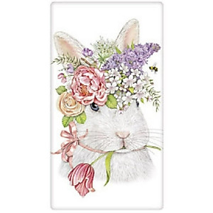 Mary Lake-Thompson BT768 White Rabbit Crown Flour Sack Towel 30 Inches Square