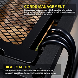 NEPTONION 43 Gallon Professional Glass Terrarium 24"x18"x24" Durable Reptile Habitat Tank with Heat Resistant Aluminum Alloy Frame, Dual Front Swinging Doors for no Jam by Sand and Other Debris