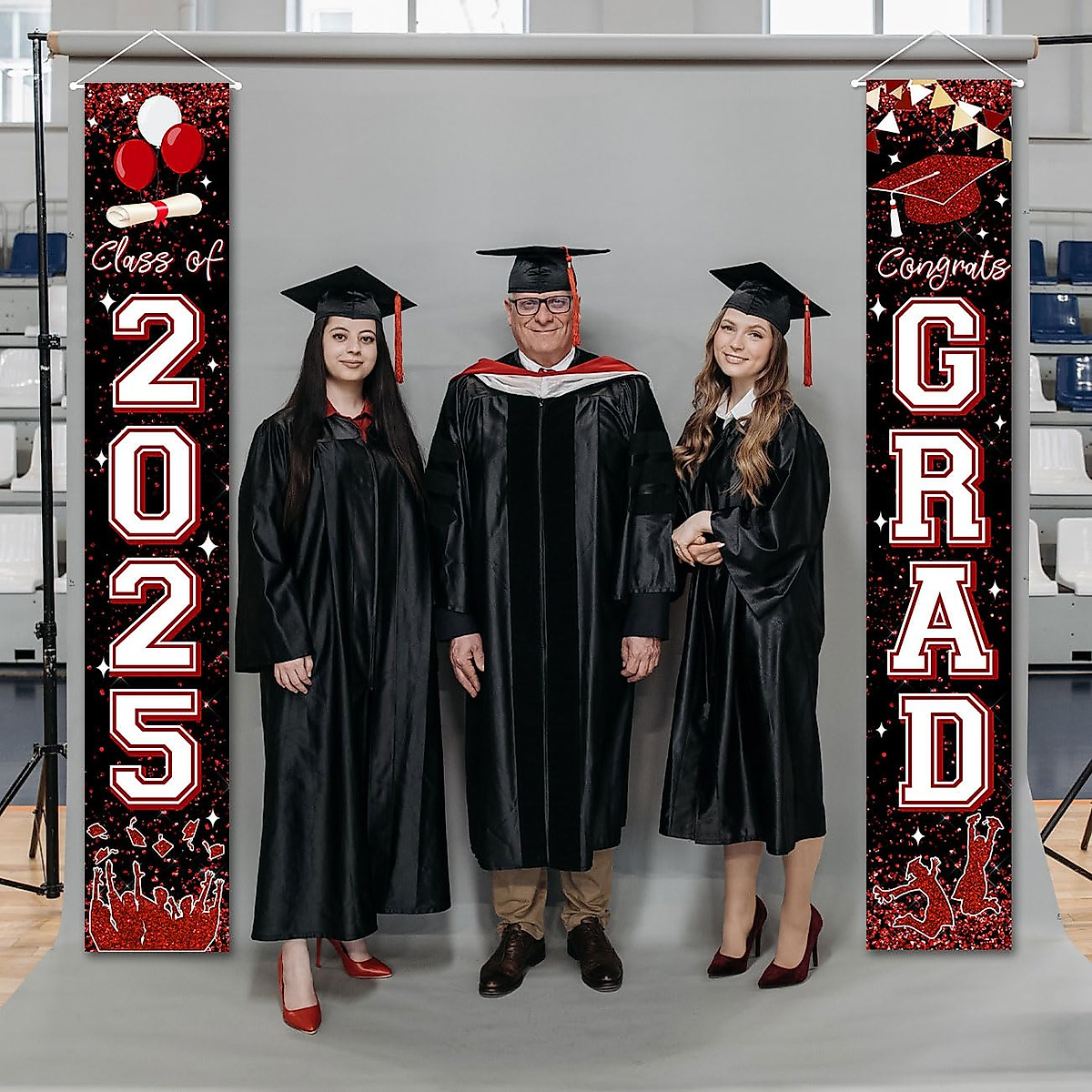 Class of 2023 Banner Maroon Graduation Party Decorations Congrats Grad Banner Hanging Door Porch Signs for 2023 University and Senior High School Graduation Decorations