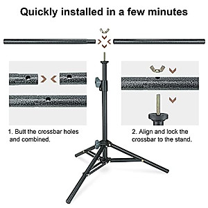 LINCO Lincostore Photography PVC Backdrop Background Small Support Stand System Metal 2.2ft Wide 2.6ft High