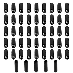 50pcs Covers for Screw Ends, Black Screw Rubber End Caps, 0.12" Vinyl Flexible Caps Covers for Bolts Screws, Black Round Thread Protectors Safety Tube Caps (Length 0.8 Inch)