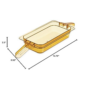 Carlisle FoodService Products 30860HH13 StorPlus High Heat Food Pan With 2 Handles, 2.5" Deep, Third Size, Amber, 1/3 Size (Pack of 6)