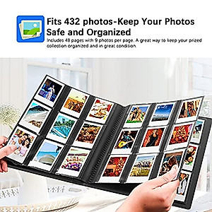 432 Pockets Photo Album for Fujifilm Instax Mini Camera, Polaroid Camera, for Fujifilm Instax Mini 11 12 9 40 Evo Liplay 8 7+ Instant Camera, Photo Album for Polaroid Kodak HP Zink 2x3" Photo (Black)