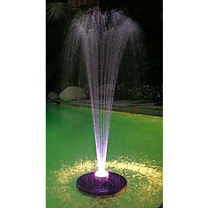 Alpine Corporation FTC102 550-GPH Pump 48-LED Light Floating Spray Fountain, 12"L x 12"W x 6"H / 14"H, Black