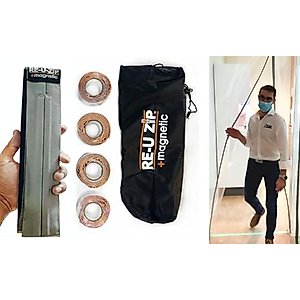 RE-U-ZIP® Reusable Magnetic Entry Strip™ | Patented Self-Closing Dust Barrier Zipper | Starter Kit