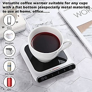 Coffee Cup Warmer for Desk Set of 2 Coffee Heater with Auto Shut Off Electric Coffee Plate Charged Coffee Hot Pads Warmer Plate Beverage Warmer for Coffee Milk Tea Water Christmas Birthday Favor