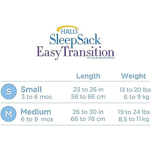 HALO Easy Transition Sleepsack Wearable Blanket, TOG 1.5, Heather Grey, Medium