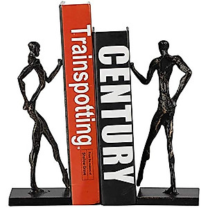 Bookend Supports HeavyDuty ， Bookends, Heavy-Duty Art Desktop Bookends, People Design and Decorate for Home Office, 1 Pair of Decorative Bookends
