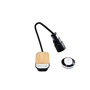 Cool Light Shop Multi-Functional LED Wall and Desk Lamp, Remote Control Sets Color, Adjustable Focus. Black Housing with Walnut Finish. 14 x 2.5 1 in. Powers USB Cable (Black), (MFL01)