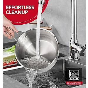 MICHELANGELO Stainless Steel Pot Set - 1QT & 2QT & 3QT Stainless Steel Sauce Pan with Lid, Induction Saucepan Set, Small Pots for Cooking - 6 Pcs