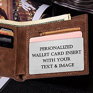 EAQ Personalized Wallet Insert, Custom Engraved Metal Card with Design, Message Card Gift for Dad, Husband, Boyfriend - Custom