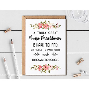 EruditeGifts A Truly Great Nurse Practitioner Is Hard To Find Card - Nurse Practitioner Thank You Card - Funny Appreciation Card