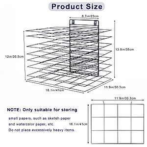 LIAQICHA Premium Iron Art Drying Rack with 8 Removable Shelves for Classroom - 16.1 x 11.9 x 13.8 Inches - Art Storage Organizer and Painting Drying Shelf