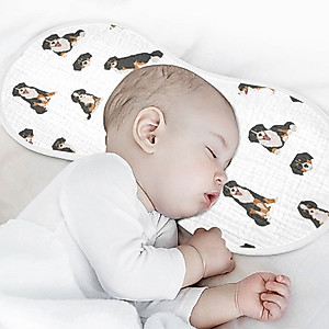 YYZZH Bernese Mountain Dog Muslin Burp Cloths for Baby 2 Pack 100% Cotton Baby Washcloths Bibs for Boy Girl