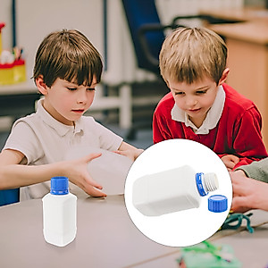 ULTECHNOVO 10 Pcs Reagent Plastic Bottle Laboratory Chemical Reagent Bottles Sample Sealing Square Bottle Sample Storage Square Bottle Container with Lid Liquid Bottle White Wide Mouth